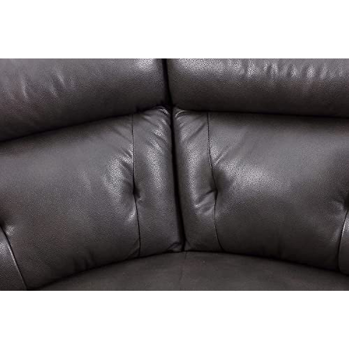 Blackjack Furniture Albany Leather Air Upholstered Living Room Reclining, Power Sectional Sofa, Dark Gray