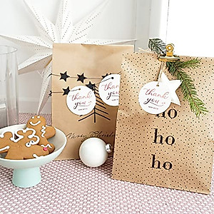 jijAcraft 100Psc Thank You Gift Tags with String,Thank You Tags,Rose Gold Foil Round Tags,Personalized Favor Tags,White Paper Tags for Wedding,Birthday,Baby Shower,Thank You Very Much Gift Tags