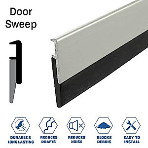 Fire Rated/Aluminum Door Bottom Sweep with Solid Rubber Extrusion (7923CA), 7/32”W x 1.44”H (48")