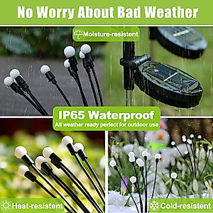 Flumy Solar Lights Outdoor Waterproof 8 Pack, Upgraded Outdoor Solar Lights for Yard Patio Garden Decor, Solar Lights for Outside Gardening Supplies, Firefly Garden Lights Solar Powered Outdoor