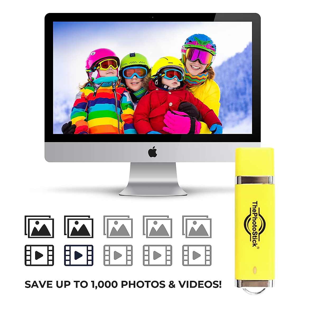 ThePhotoStick 8 - Easy, One Click Photo and Video Backup, 8GB