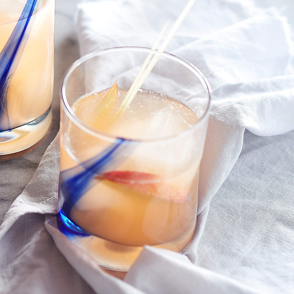 Libbey Blue Ribbon Impressions Rocks Glasses, 12.5-ounce, Set of 8