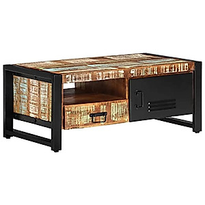 QJBSAVVA Coffee Table 39.4"x19.7"x16.1" Solid Wood Reclaimed,Bedside Tables Side Tables End Tables Entrance Tables Suitable for Meeting Rooms, Reception Rooms, Offices