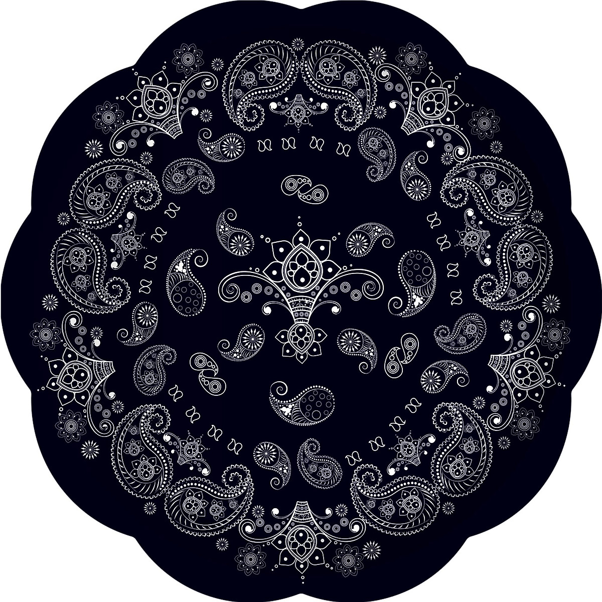 CC HOME Black Bandana Party Supplies Serves 16, Paisley Print Party Plates Napkins Cups Knives Forks Spoons Party Decoration Set for Western Cowboy Birthday Baby Shower Bridal Garden Party Tableware