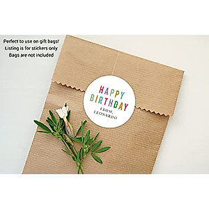 Personalized Gift Stickers, Happy Birthday Favor Stickers for Kids, Party Favor Stickers, (F7:42)