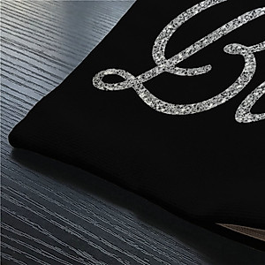 Smooffly Inspirational Blessed Words Waist Lumbar Black Cotton Linen Throw Pillow case Cushion Cover for Sofa Home Decorative Oblong 12"x20" Inches