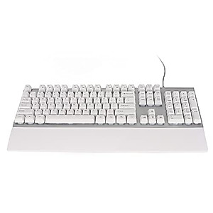 Kafuty-1 GK60 RGB Gaming Keyboard,USB Wired 104 Keys Colorful Backlit Keyboard with Wrist Rest,Detachable Mechanical Feel Gaming RGB Keyboard for Laptop,PC,Computer,Game and Work(White)