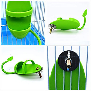 POPETPOP Bird Feeding Cup, Cuttlebone Holder Bird Cage Bowl Stand Food Holder for Budgies Parakeet Cockatiel Conure Lovebird 2Pcs