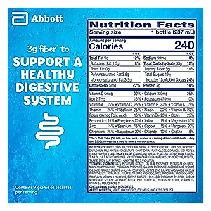 PediaSure Grow & Gain With Fiber, Kidsâ€™ Nutritional Shake, With Protein, DHA, And Vitamins & Minerals, Strawberry,8 Fl Oz (Pack of 6)