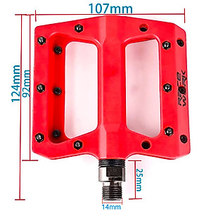 catazer Mountain Bike Pedals MTB Pedals BMX Pedals Nylon Fiber Non-Slip Bicycle Pedals Clycling Pedals (Pink)