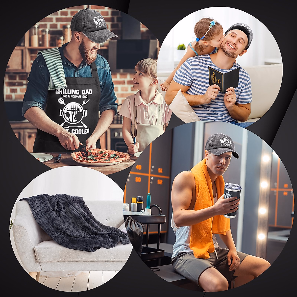Breling Fathers Gift Gifts for Dad Best Dad Gifts Christmas Gifts For Dad Bulk Gifts Set for Dad Include Tumbler Blanket Etc. Total 14 Pcs Gifts for Dad