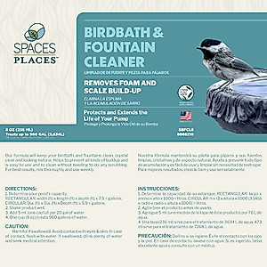 Spaces Places Bird Bath & Fountain Cleaner 8oz.