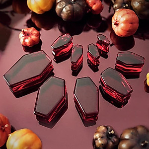 blue palm jewelry Pair of Blood Red Coffin Glass Saddle Plug Double Flare Ear Lobe Plugs E593