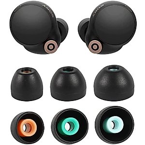 Zotech Replacement Eartips Silicone Earbuds Buds Set for Sony in-Ear Headset WF-1000XM4 WF-1000XM3 MDR-XB50AP XBA-H1 WF-XB700 WF-SP800N S/M/L, 3 Pair (Black)