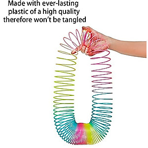 Magic Giant Rainbow Coil Toy - Jumbo Classic Multicolor Coil Spring Toy for Boys and Girls Birthday Christmas Party(4.2 x 4.2 inch)