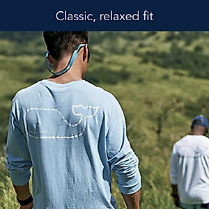 vineyard vines Men's Long Sleeve Vintage Whale Pocket T-Shirt, Gray Heather, Large