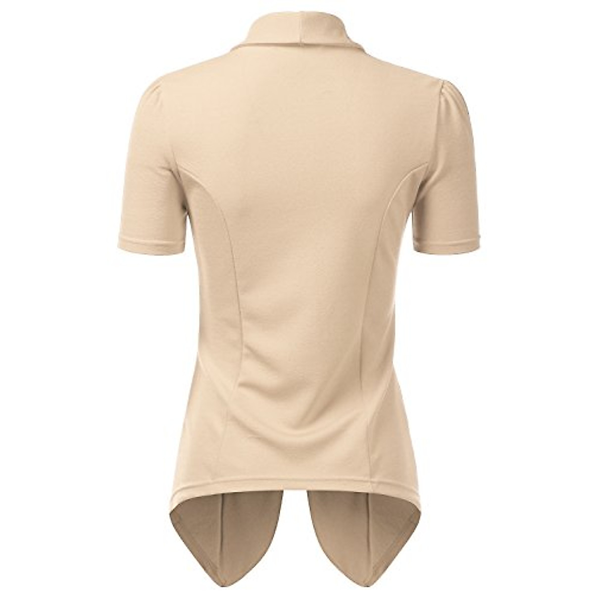 DOUBLJU Casual Draped Ruffles Blazer Short Sleeve Basic Open Front Cardigan Jacket for Womens with Plus Size Work Office Suit