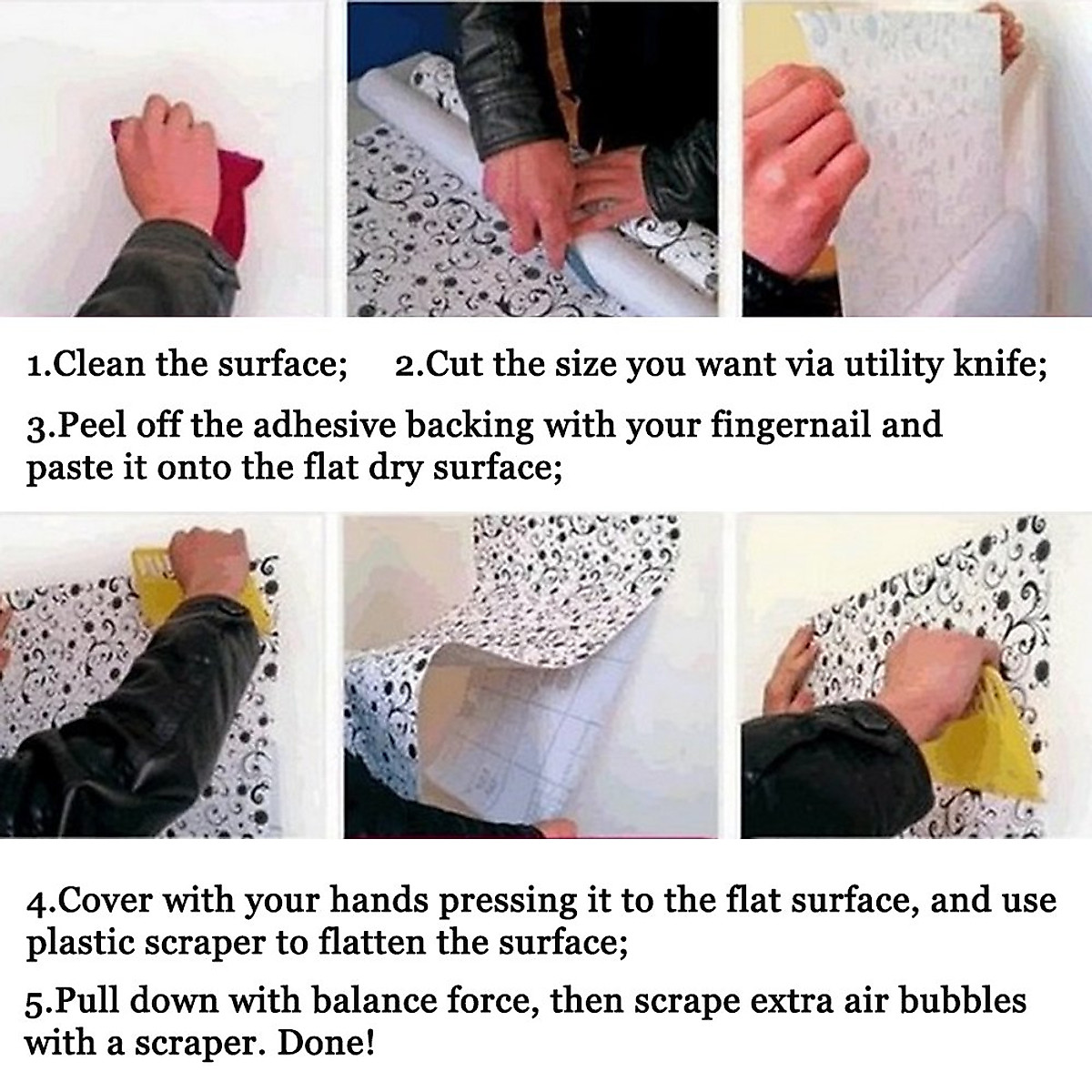 YIZUNNU Vinyl Self Adhesive Contact Paper Peel and Stick Roll Wallpaper Wall Stickers for Kitchen Cabinets Furniture Film Home Wall Decoration (24"x98", Star)