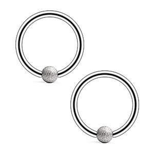Ruifan 12PCS 316L Surgical Steel Matte Captive Bead Rings Nose Belly Eyebrow Tragus Lip Ear Nipple Hoop Ring BCR 16G 10MM