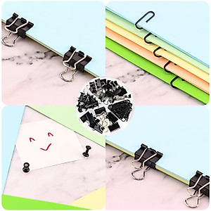 Desk Organizers and Accessories, Office Supplies Desk Organizer Caddy with 7 Compartments + Pen Holder / 72 Clips Set, Mesh Desk Organizer with Drawer, Black Desktop Organizer for Home, Office Ect