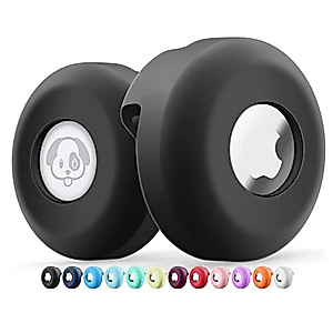 Airtag Dog Collar Holder [2 Pack] Silicone Waterproof Protective Air Tag Cat Collar Cover, Anti-Lost Locator Case for Apple Airtags Compatible with Pet Collars Loop Dogs Cats & Pets Accessories