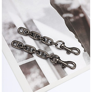 Anbys 2pcs Purse Strap Extender Bag Extender Chain Oblong Shape Replacement Purse Chain Extender Bag Charms for Crossbody Bag Purse Shoulder Handbags(Gunmetal)