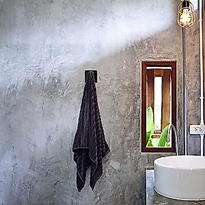 Bath Towel Hooks , 2Pcs SUS 304 Stainless Steel Robe Hooks, Heavy Duty Wall Hooks for Bathroom & Kitchen, Coat Hook Closet Door for Bathroom Bedroom Hotel Kitchen Garage Pool (Black Matte)