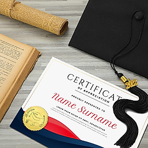 300 Pcs Gold Embossed Graduation Cap Gold Foil Class of 2024 Seals Diploma Certificate Seals Self Adhesive Seal Stickers for Graduation Envelopes