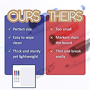 Mr. Pen- Dry Erase Lapboard, 11.75" x 8.9", Double Sided with 3 Dry Erase Markers, Mini Dry Erase Board, White Boards, Dry Erase Board for Kids, Small White Boards for Students, Dry Erase Boards