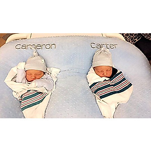 Twin Z Pillow The Blue - 6 uses in 1 Twin Pillow ! Breastfeeding, Bottlefeeding, Tummy Time, Reflux, Support and Pregnancy Pillow! Contains no Foam!