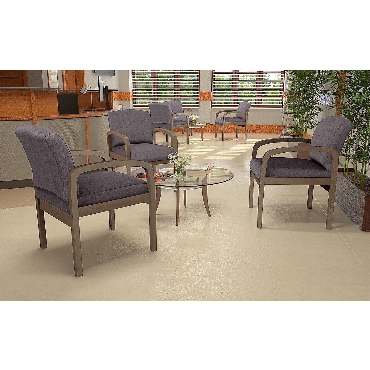 Boss Office Products Chairs Guest Seating, Slate Grey