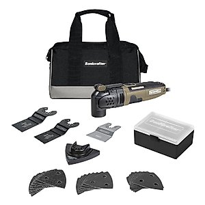 Rockwell 3.0 Amp Sonicrafter Oscillating Multi-Tool, with Variable Speed, Hyperlock Clamping, and Universal Blade Fit System, 31-Piece Kit with Bag – RK5121