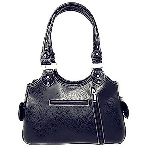 Western Style Embroidery Scripture Women Rhinestone Cross Bible Cover Book Case Crossbody Handbag Wallet in 5 Colors (Black Set)