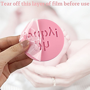 Crethinkaty Baby Shower Fondant Embosser "Oh Baby with Footprint" Shape 3D Design Cookie Stamp for Baking Cookies,Decorating Cake/Sugar Paste/Cupcake