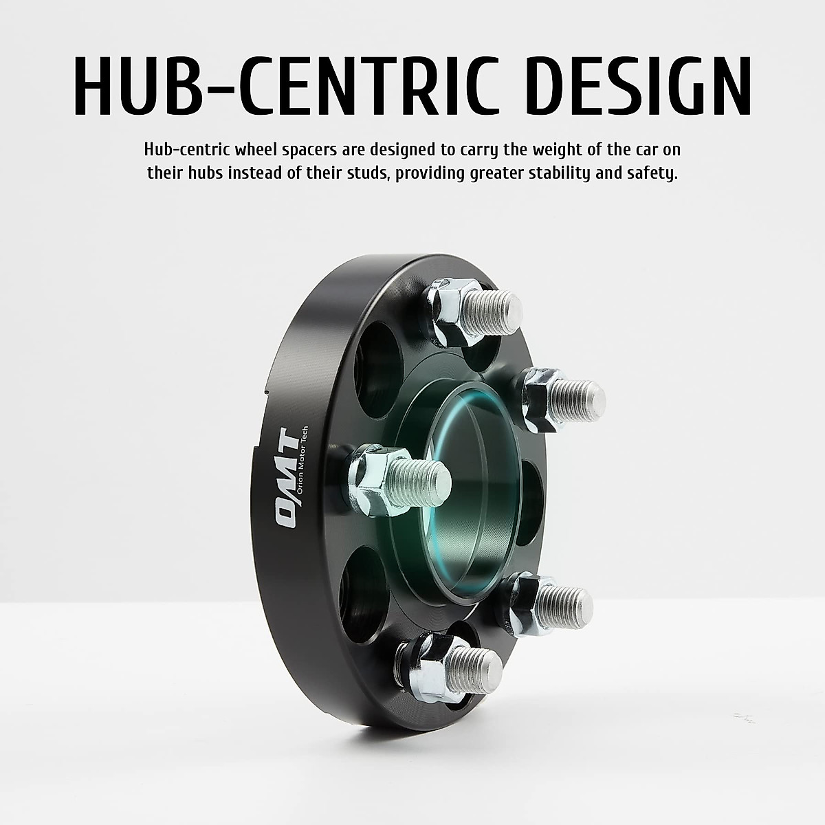 Orion Motor Tech 5x4.5 Hubcentric Wheel Spacers 1 inch 70.5mm Bore with M14x1.5 Studs Compatible with 2015-2022 Ford Mustang EcoBoost 2020-2022 Explorer, 25mm Hub 5x114.3 Wheel Spacer Kit, Set of 4