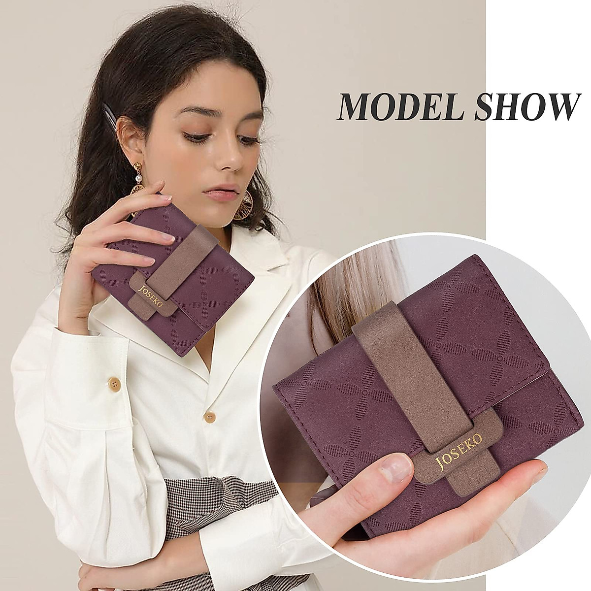 JOSEKO Small Wallet for Women, Girls Wallet Women Wallet Womens Wallet Wallet for Girls Elegant Wallet Purse Credit Card Holders Money Organizer Clutch