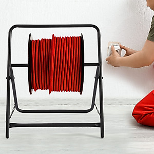 BeiseYu Single Axle Cable Caddy, Commercial Industrial Grade Steel Wire Rack Dispenser, Foldable Electrical Wires Dolly Spinner, Max Weight 66 Lbs (Black)