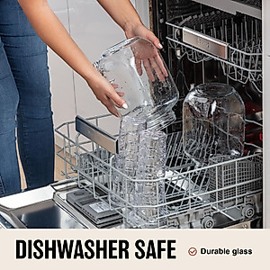 Beverage Dispenser with Stand for Parties - Two 1 Gallon Glass Mason Jar Drink Dispensers with Stand for Water, Lemonade, Punch, Juice or Adult Beverages