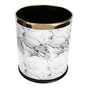 Abaodam Marble Trash Can Kitchen Waste Bins Trash Bin Containers Home Trash Can Bedroom Garbage Container Garbage Bucket Garbage Can Flower Vase for Home and Office