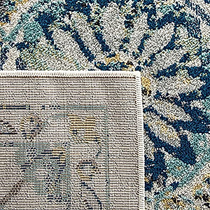 SAFAVIEH Evoke Collection 3' x 5' Ivory/Blue EVK252C Boho Non-Shedding Living Room Bedroom Accent Rug