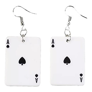 Ace Of Spades Playing Cards Earrings