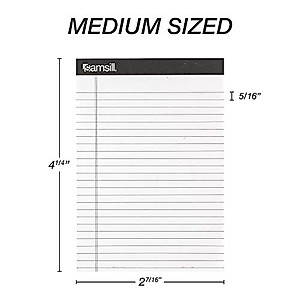 Samsill Bulk Pack of 5 Refill Pads for 70821 Professional Portfolio with Zippered Closure, Junior Size, 7 Inch x 10 Inch (5 Pack)