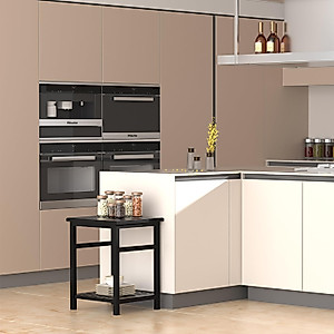 WTZ Nightstand, End Table, Bamboo Night Stand Bedside Table, Side Table for Bedroom Living Room Lounge, Space Saving, Easy to Assemble, NS-537 (1 Pack, Black)