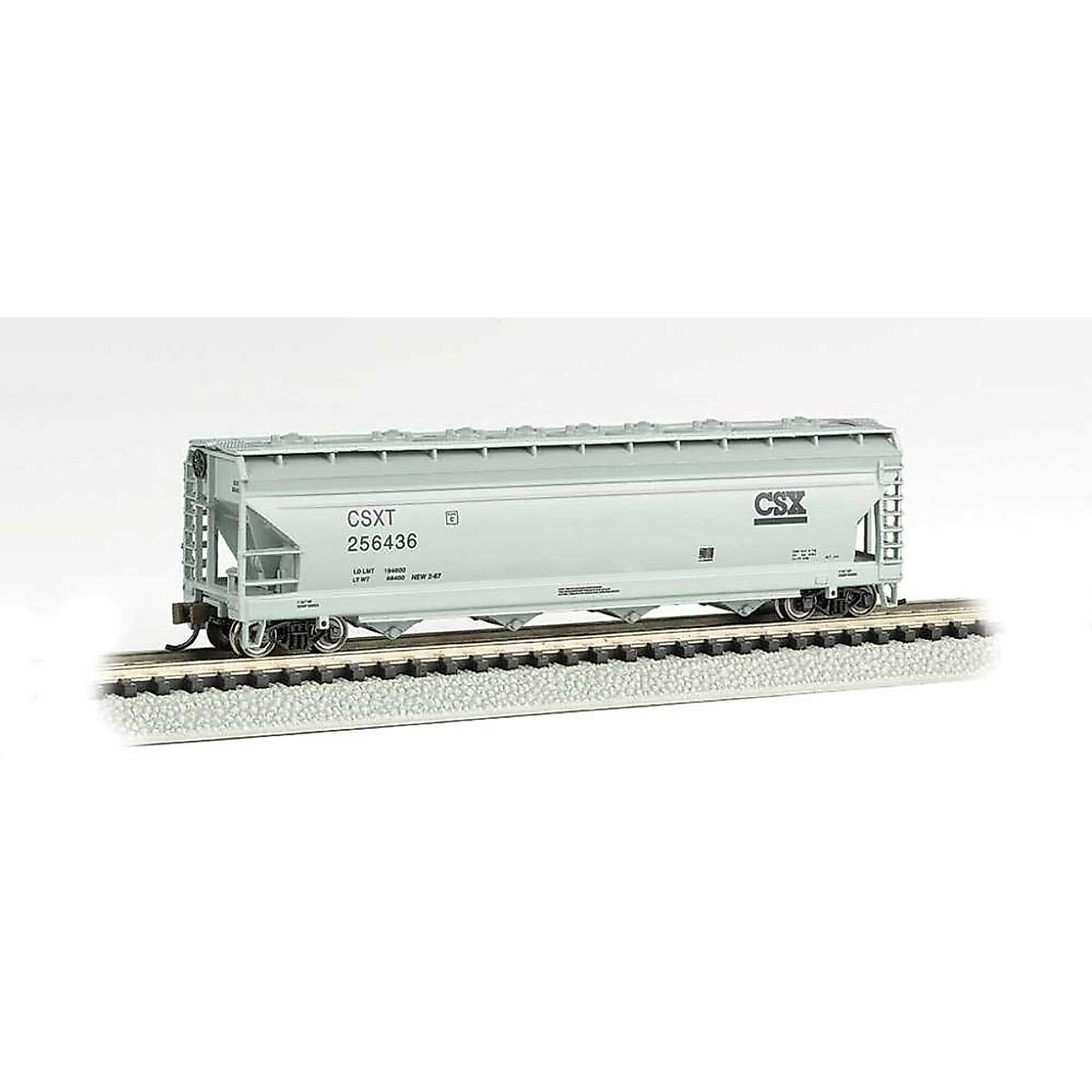 Bachmann Trains ACF 56' 4-Bay Center-Flow Hopper - CSX #256436 - N Scale, Prototypical Silver