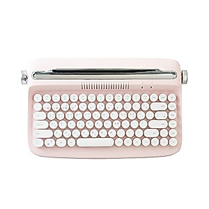 YUNZII ACTTO B303 Retro Bluetooth Typewriter Keyboard (English, Baby Pink),Garden Cats Desk Mat