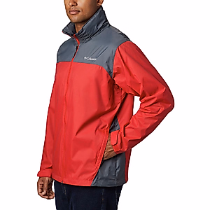Columbia Men's Glennaker Lake Rain Jacket, Mountain Red/Graphite, Medium