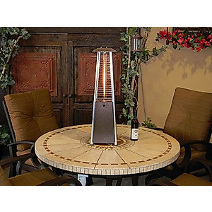 Hiland HLDS032-GTTHG Portable Propane Table Top Pyramid Glass Tube Patio Heater, 9500 BTU, Bronze, SMALL