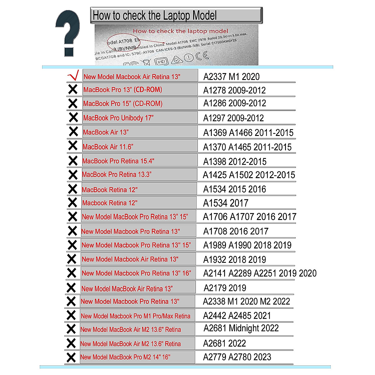 Bfenown Replacement US Keyboard keycap Keycaps Keys for MacBook Air Retina 13.3" A2337 M1 MGN63LL/A MGND3LL/A MGNA3LL/A MGN93LL/A MGN73LL/A MGNE3LL/A EMC 3598 2020 2021 Year