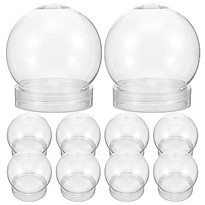 Plastic Snow Globe DIY Clear Plastic Water Globe Snow Globe 4inch 30PCS Clear Snow Globe with Screw Off Cap for DIY Crafts Christmas Home Decoration Snow Globe Kit