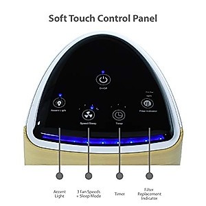 LivePure LP260TH-W Sierra Series True HEPA Digital Tall Tower Air Purifier for Home Captures Allergens, Smoke, Pollen, Mold, Dust Mites, Pet Hair, Energy Star Certified, Teak/Pearl White